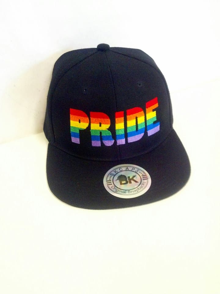 Pride Embroidery Rainbow Hat Multi-color Lettering Snapback Black Cap ...