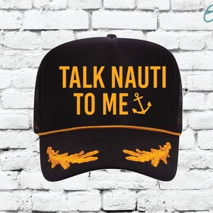 Custom Funny Trucker Hats Mesh Back Snapback Hat Nautical Captains Hat ...