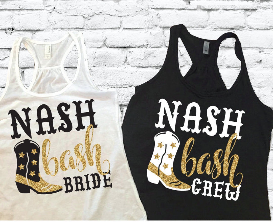 Nash Bash Bachelorette Tank Tops Women's Racerback Cowgirl Boots ...