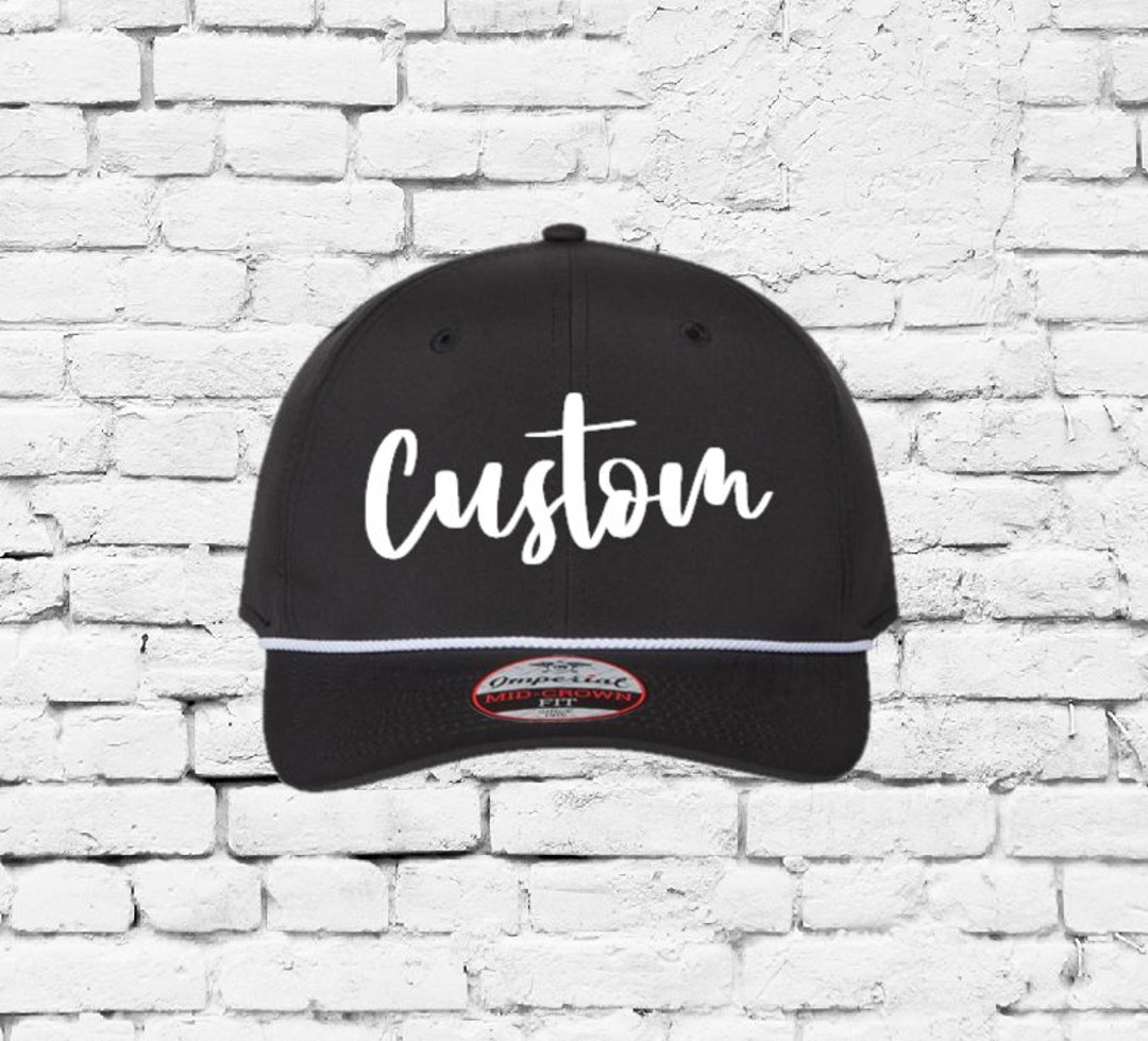 Custom Embroidery Rope Hat 6 Panel Mid Profile Imperial Wingman Cap ...
