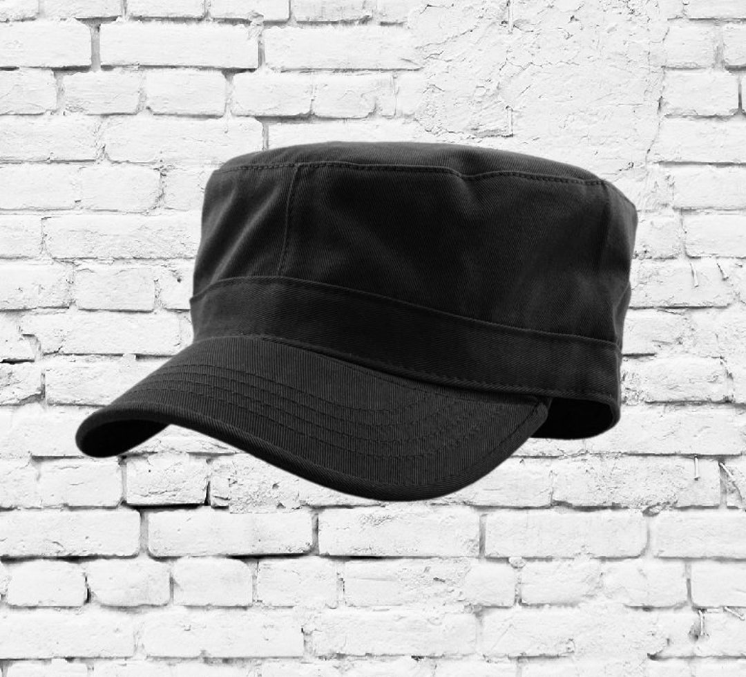 Your Custom Print Embroidered Fitted Hat Embroidery Black Cadet Fidel ...