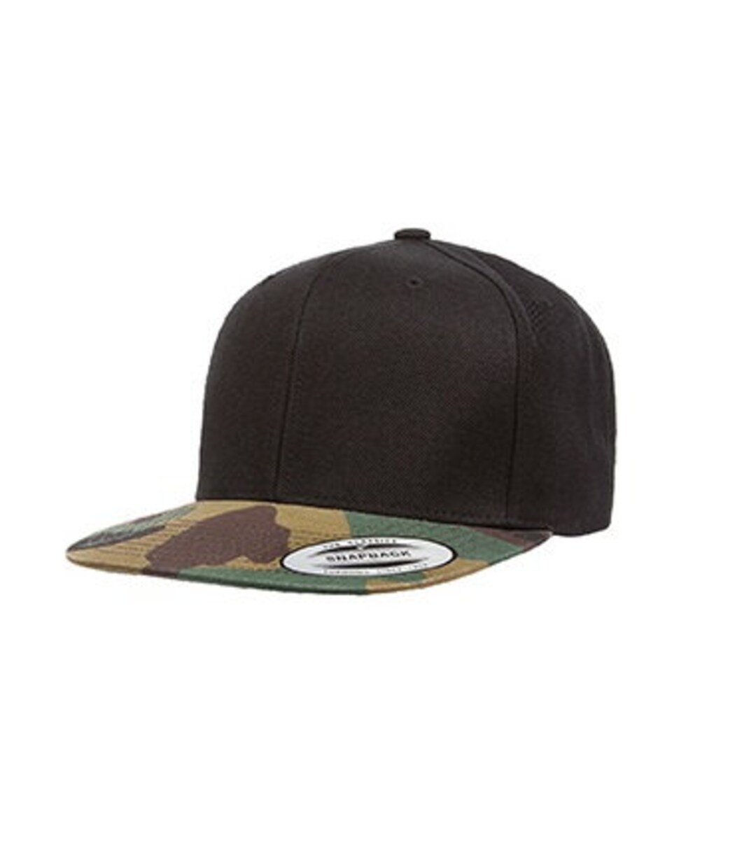 Custom Snapback Hat Camo Black Yupoong Classic Snapback Your Color ...
