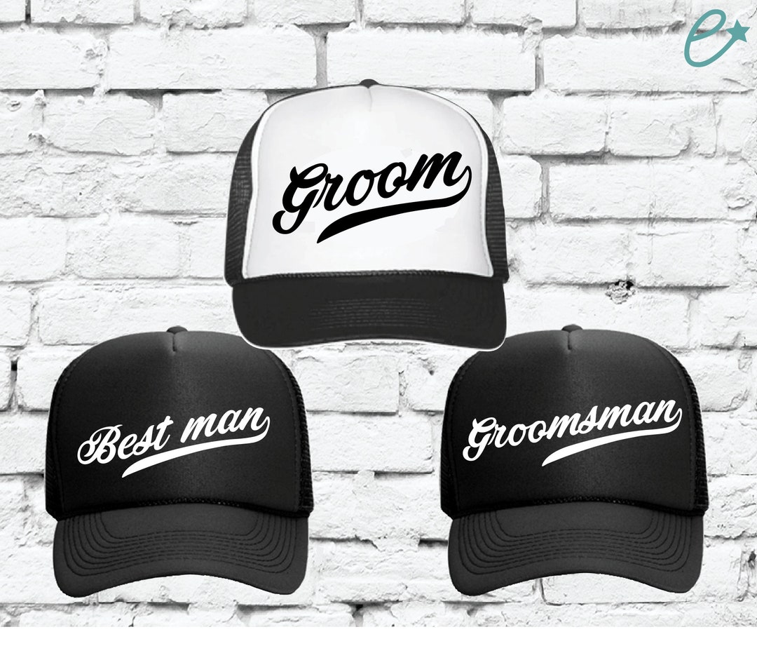 Groom Best Man and Groomsman Trucker Hats Mesh Back Hat Snapback Party ...