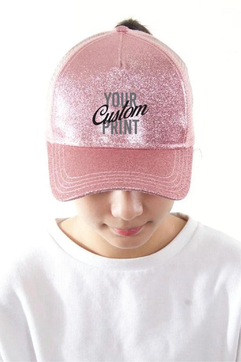 Custom Glitter Trucker Hats Solid Glitter Front Hat Cap Mesh Back ...