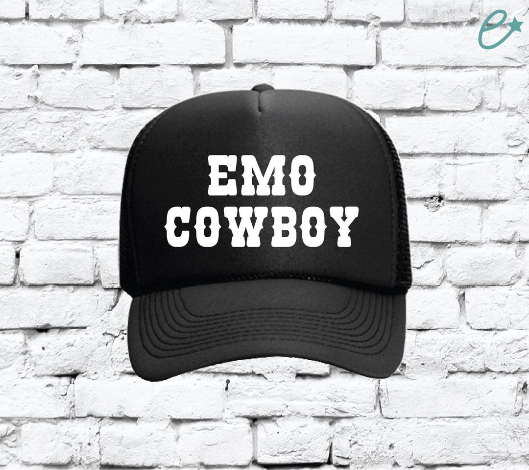 Emo Cowboy Trucker Hats, Cowboy Hat, Custom Trucker Hat Snapback - Etsy