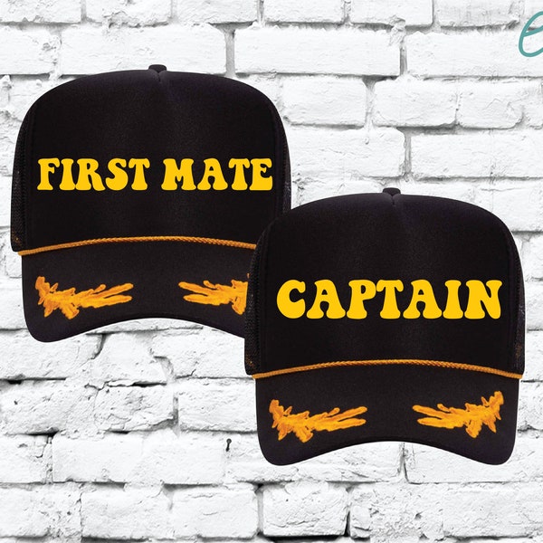 Sailor Hats 2 Hats Nautical Golden Star Anchor Captain First Mate ...