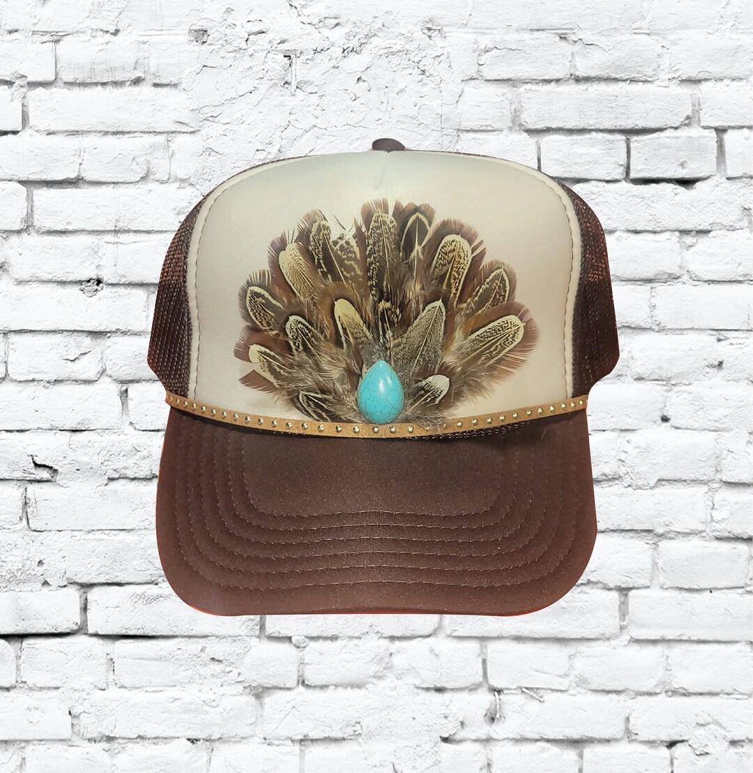 Custom Feather Trucker Hats Pheasant Western Hat - Etsy