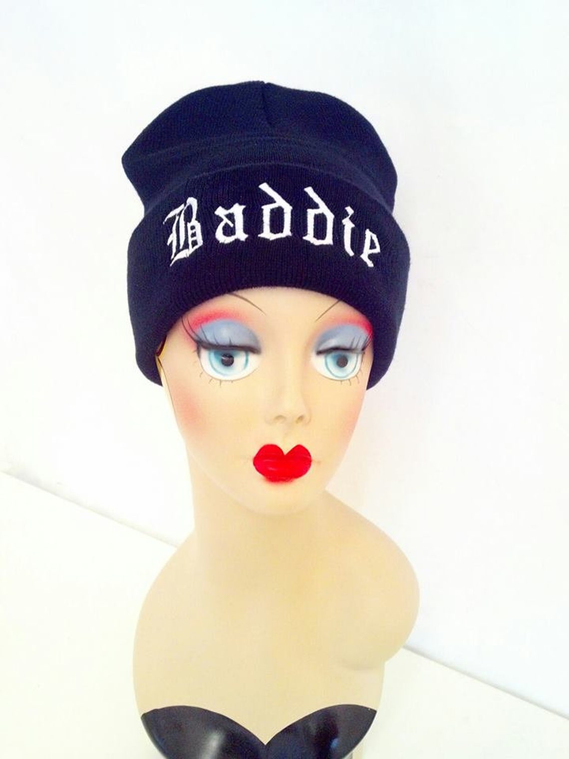 Baddie Beanie Bad Custom Embroidery Color Knit Hat Fold Beanie Wife Hat ...