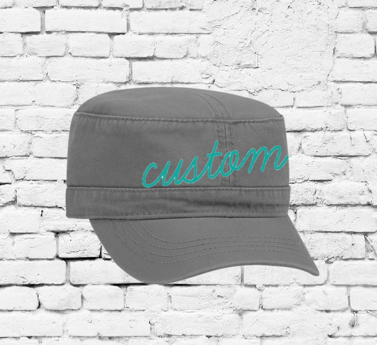 Your Custom Print Embroidered Hat Embroidery Grey Cadet Fidel | Etsy