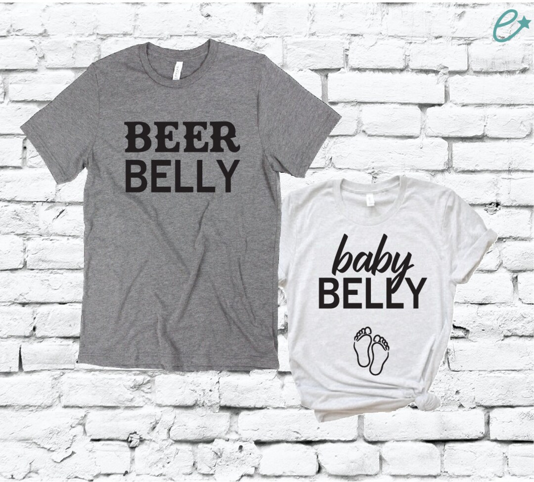 Beer Belly and Baby Belly Tees Baby Feet Belly Shirt Baby Announcement ...