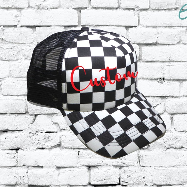 Checkered Hat - Etsy