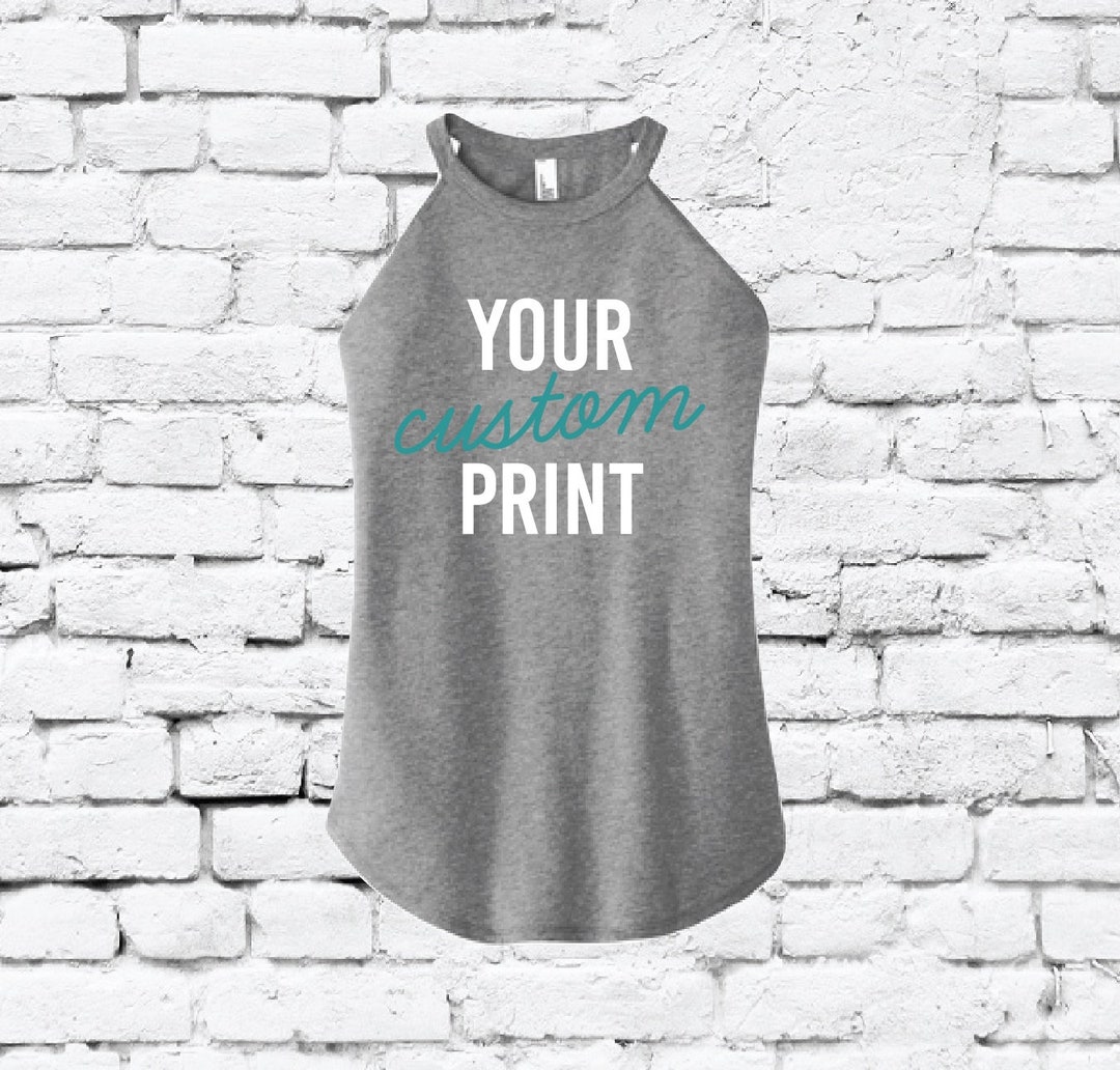 Custom Print Women's High Neck Tank Custom Tank Top Custom Personalized ...