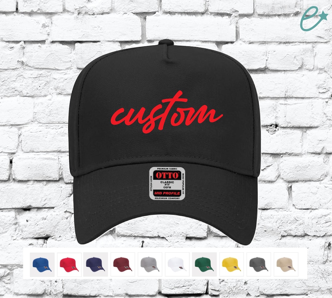 Custom Otto 5 Panel Mid Profile Solid Baseball Cap Embroidery Your ...