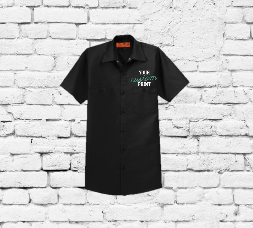 Custom Embroidery Workwear Work Shirt Red Kap Short Sleeve Industrial ...