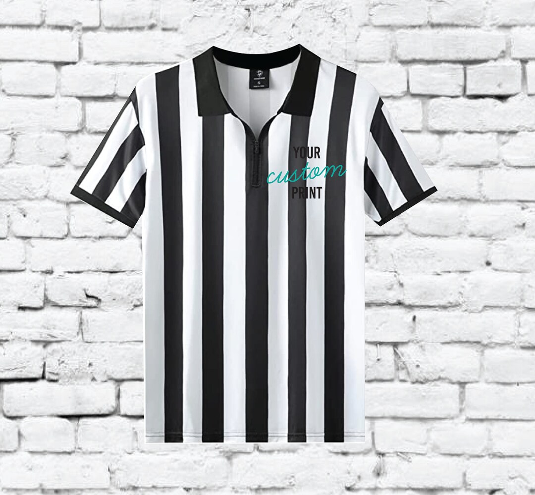 Custom Print Referee Shirt Men's Jersey Short Sleeve Ref Tee Shirt for ...