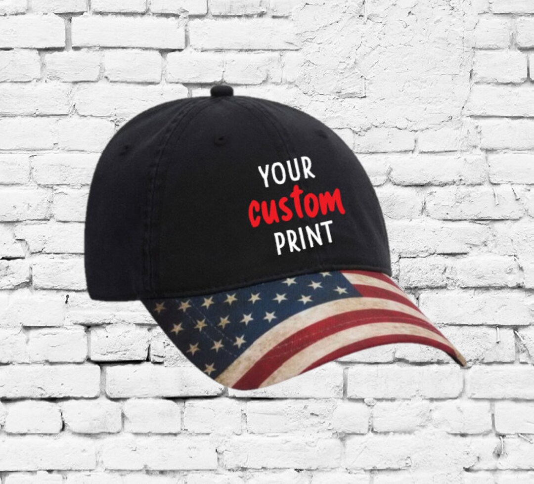 Custom American Flag Dad Hat Baseball Cap Embroidery Your Custom Print ...