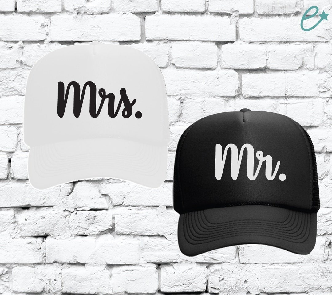 Mr. and Mrs. Trucker Hats Couples Hats Mesh Back Hats With Snapback - Etsy