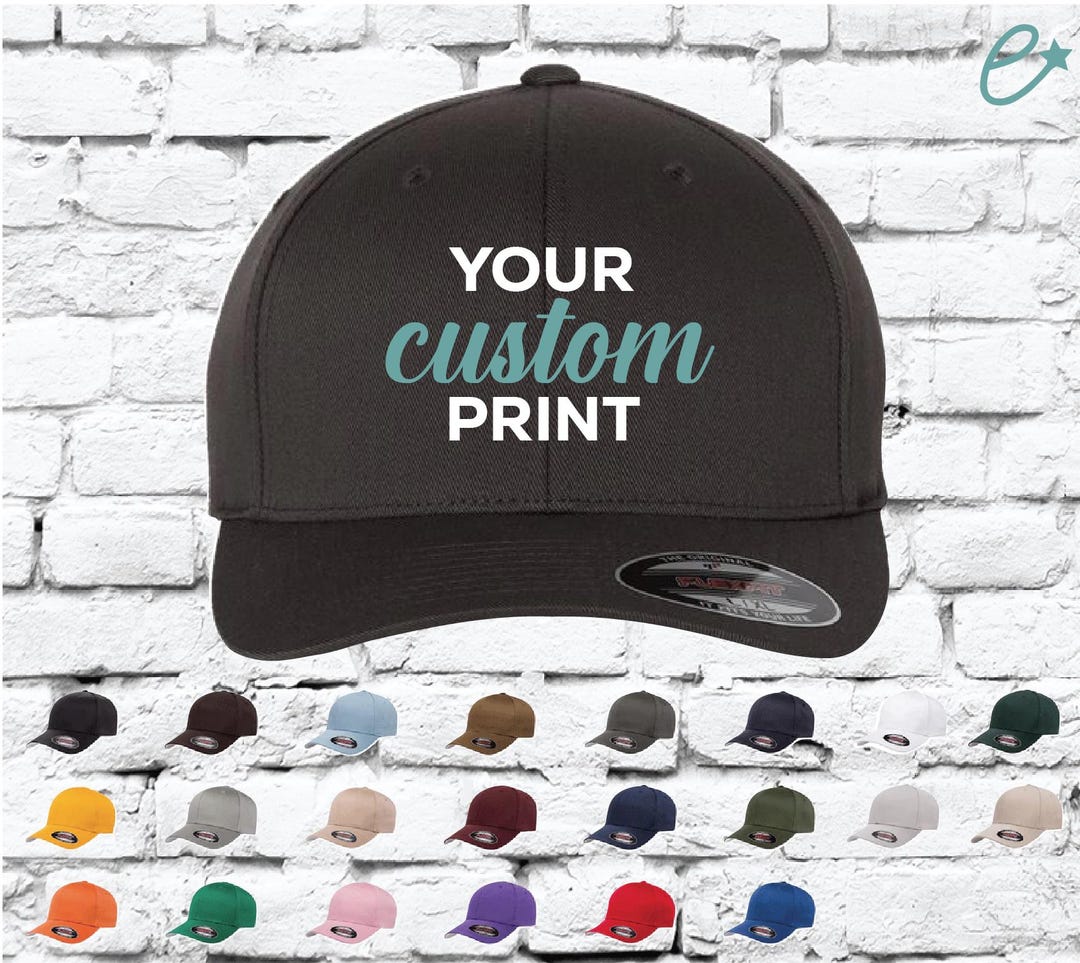 Flexfit Fitted Custom Hat, Fitted Baseball Cap, Custom Embroidery Hats ...