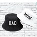 Mom and Dad Bucket Hats Embroidered Hat Baby Announcement Beach ...