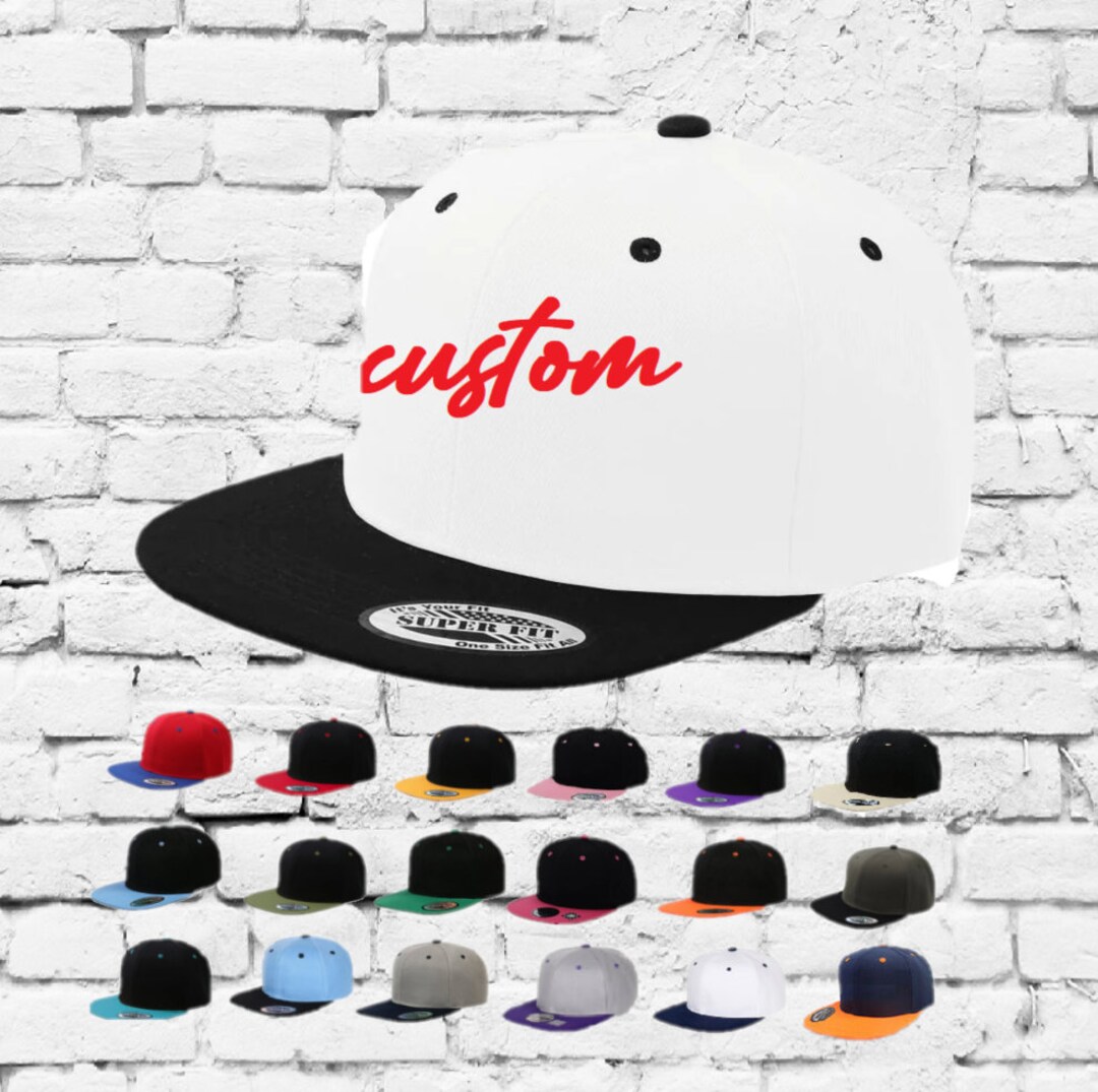 Custom Embroidery Snapback Hat 2 Tone Embroidered Hat Your Color Choice ...