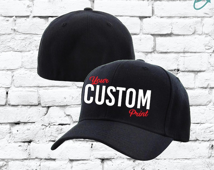 Custom Embroidery KB Ethos Fitted Hat With Your Custom Print Curved ...