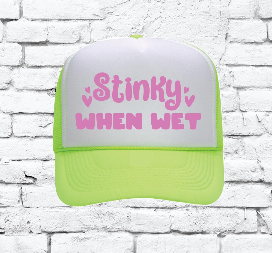 Stinky When Wet Trucker Hat Day Drinking Snapback Summer Funny Party ...