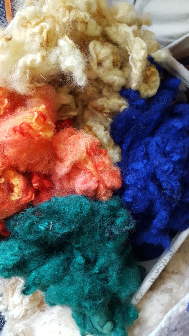 100 Gms Washed, Dyed, Uncarded Wool Pieces. Assorted Colours. - Etsy