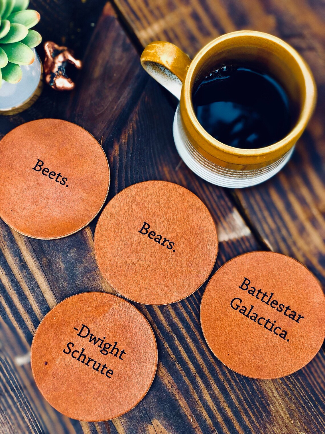 The Office Gift Personalized Coasters Best Mens Gift Best | Etsy