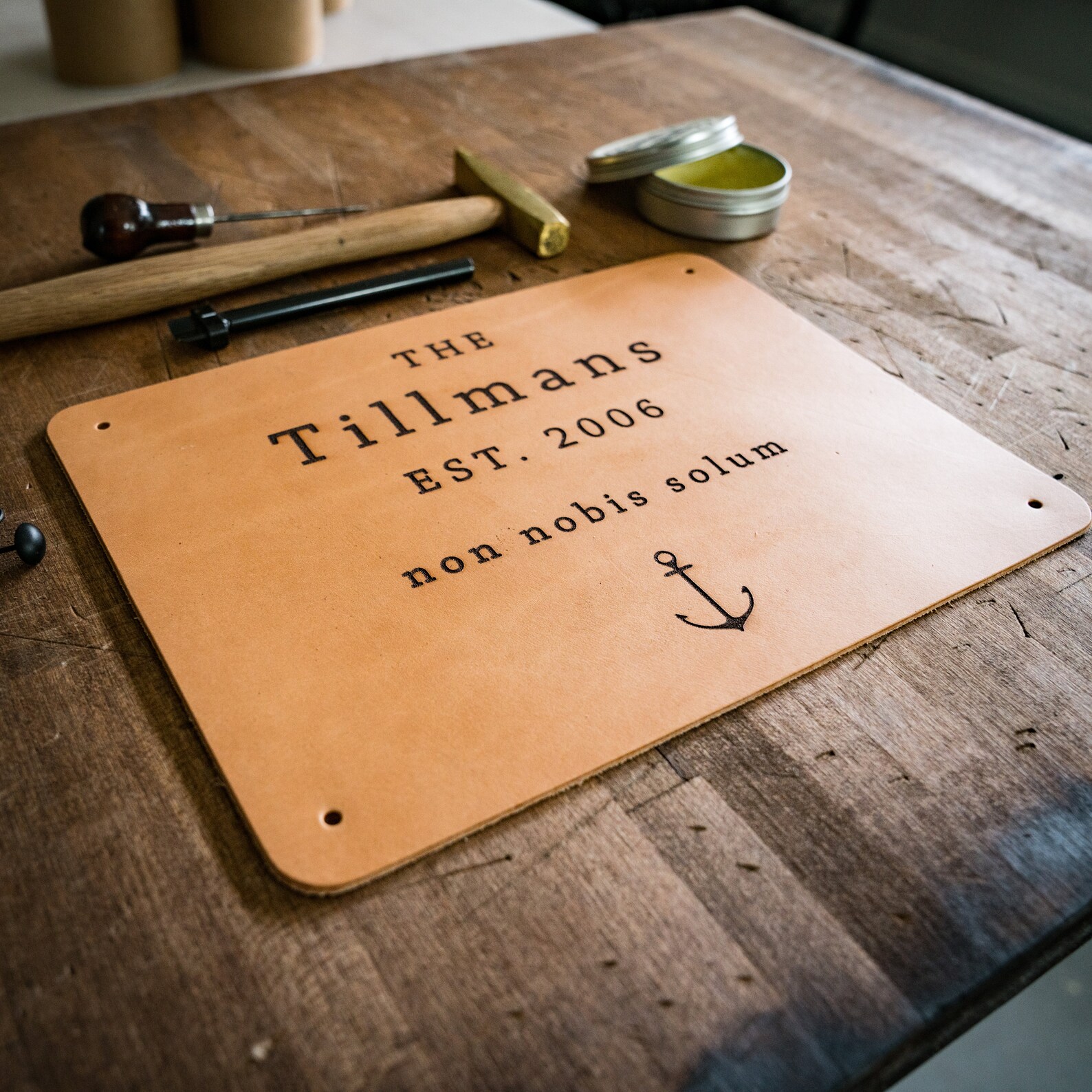 Custom Leather Home Decor Sign Personalized gift gift for | Etsy