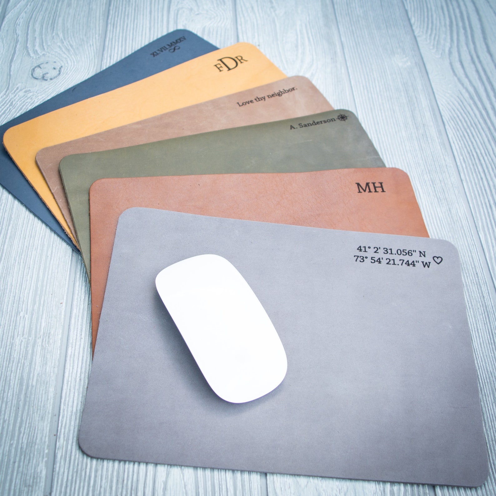 Personalized Leather Mousepad, Custom Leather Mousepad, 3 Year ...