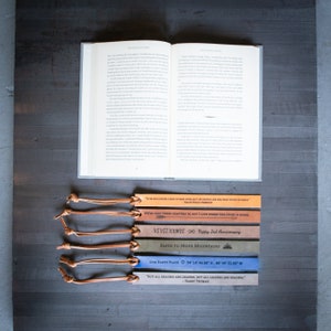 Custom Bookmark, Leather Book Mark, Anniversary Gift, Reader Gift, Gift ...