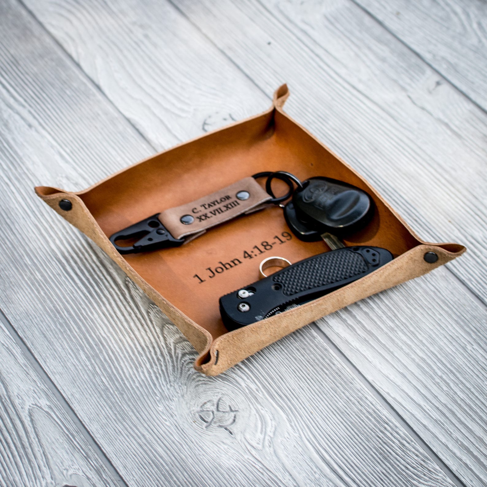 Personalized Gifts for Men Leather Catchall Tray for Dresser - Etsy