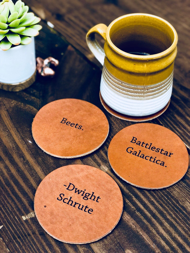 The Office Gift Personalized Coasters Best Mens Gift Best | Etsy