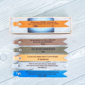 Custom Leather Bookmark, Personalized Gift for Him, Gift for Her ...