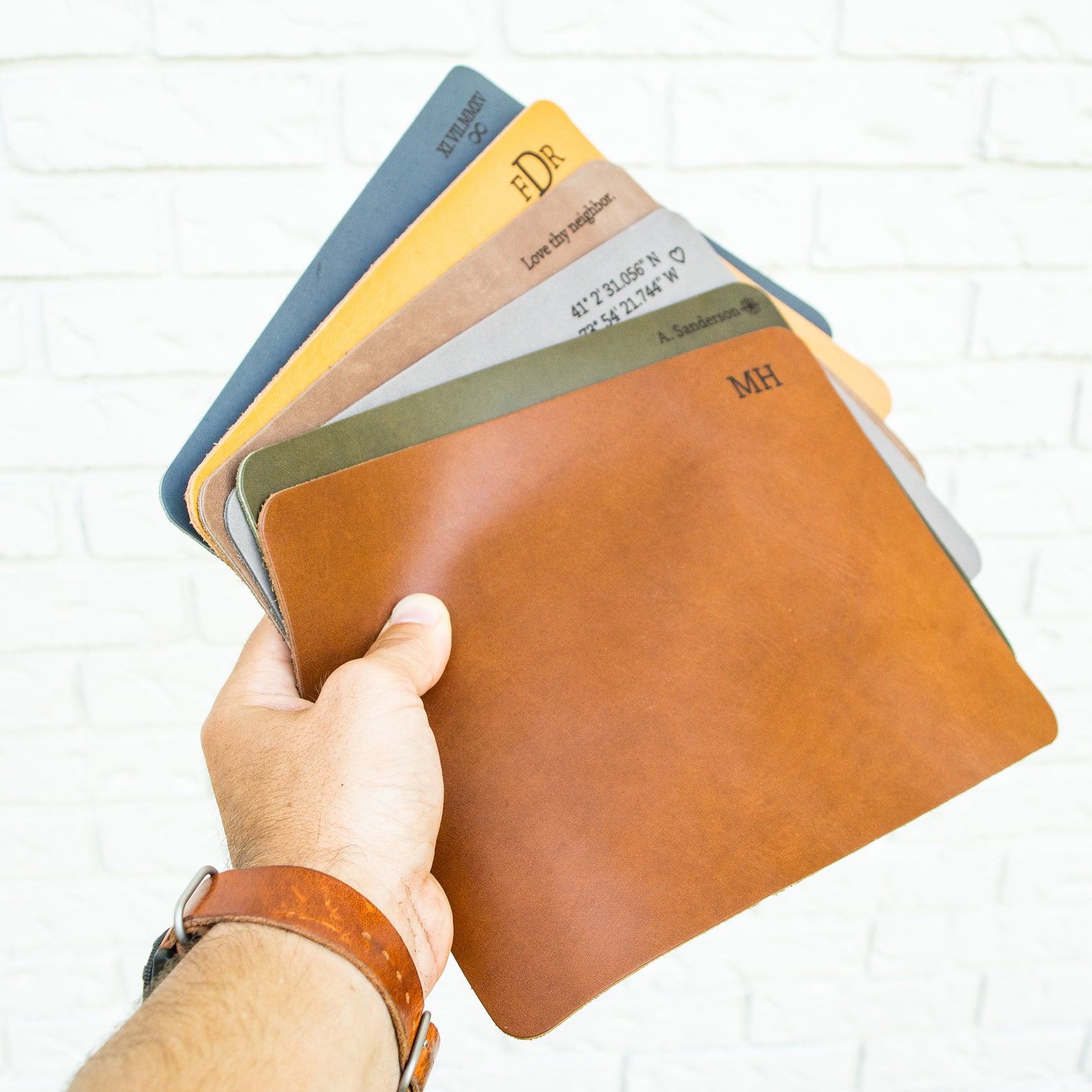 Personalized Leather Mousepad, Custom Leather Mousepad, 3 Year ...