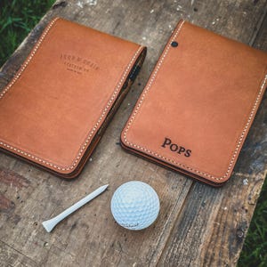 Custom Leather Golf Scorecard Holder and Log Book, Personalized Leather ...