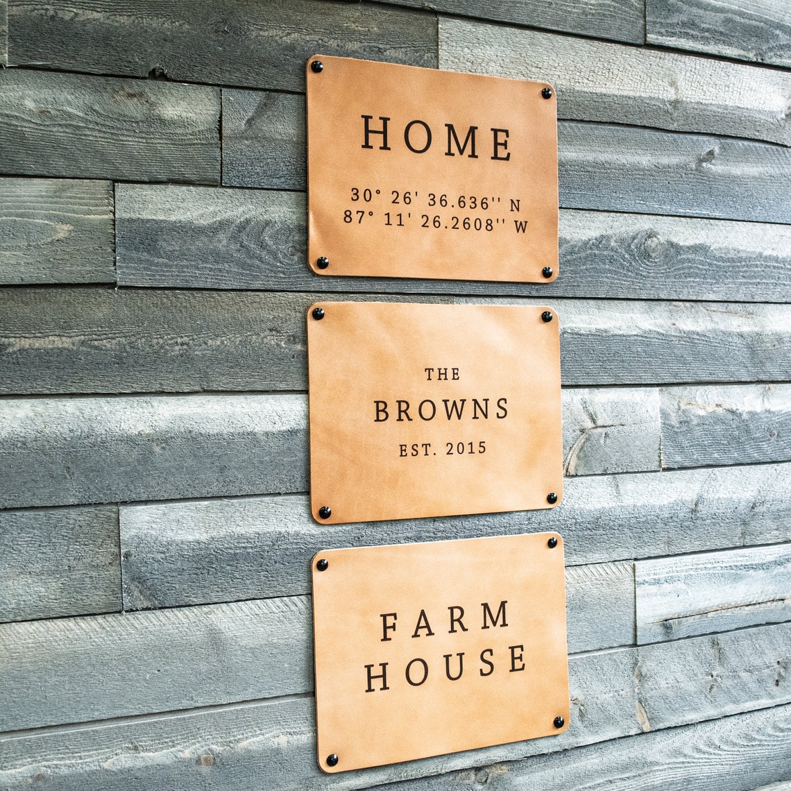 Custom Leather Home Decor Sign Personalized gift gift for | Etsy