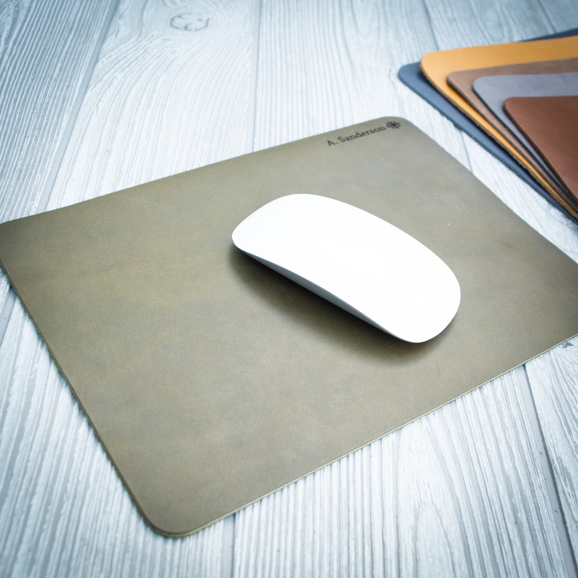 Personalized Leather Mousepad Custom leather mousepad 3 year | Etsy