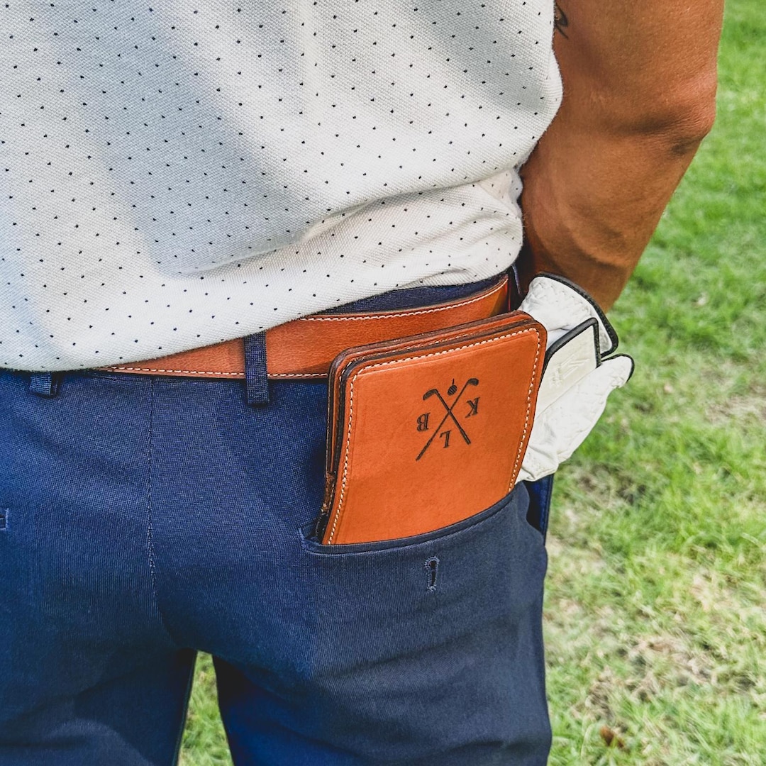 Custom Leather Golf Scorecard Holder and Log Book, Personalized Leather ...