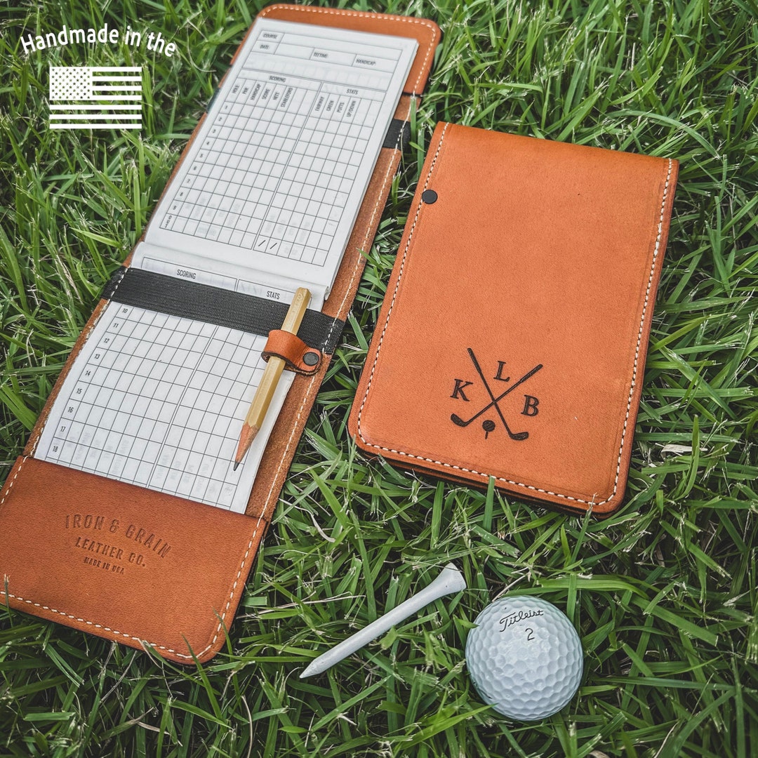 Custom Leather Golf Scorecard Holder and Log Book, Personalized Leather ...