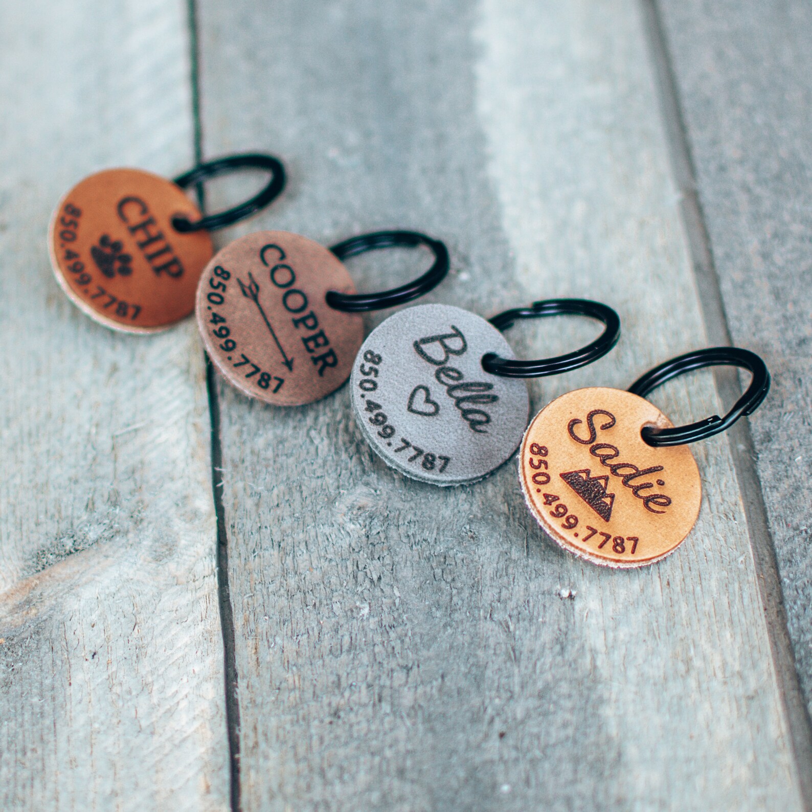 Personalized Leather Dog Tag Pet ID Tag Pet Collar Tag | Etsy