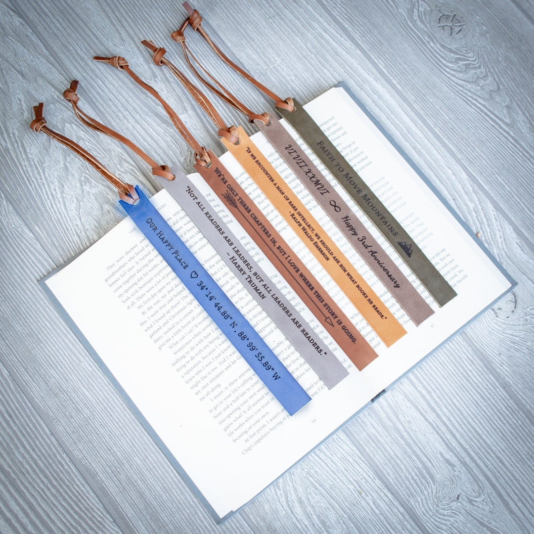 Personalized Gift, Custom Leather Bookmark, Anniversary Gift, Best Mens ...