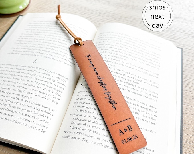 Custom Bookmark, Leather Book Mark, Anniversary Gift, Reader Gift, Gift ...