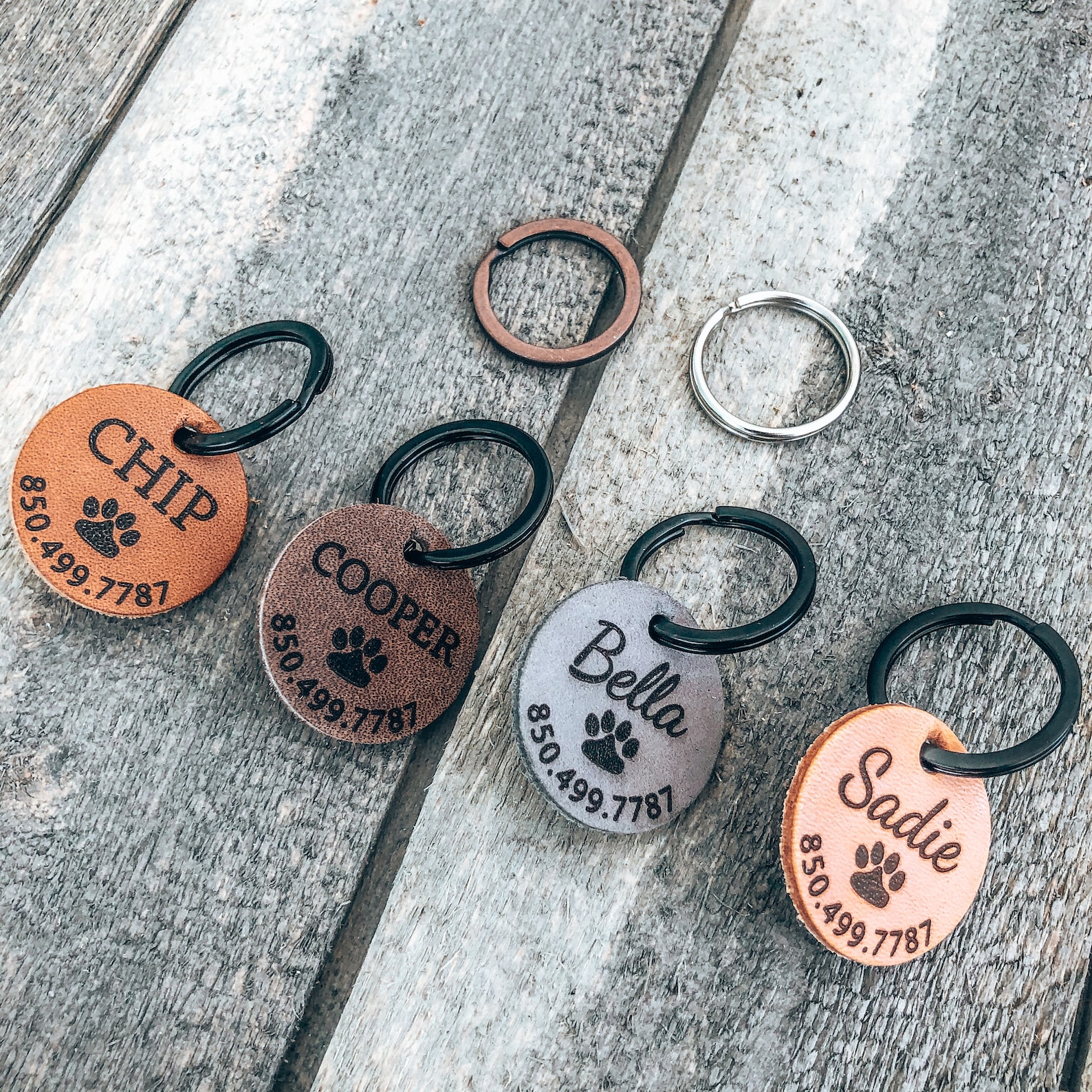 Personalized Leather Dog Tag Pet ID Tag Pet Collar Tag | Etsy