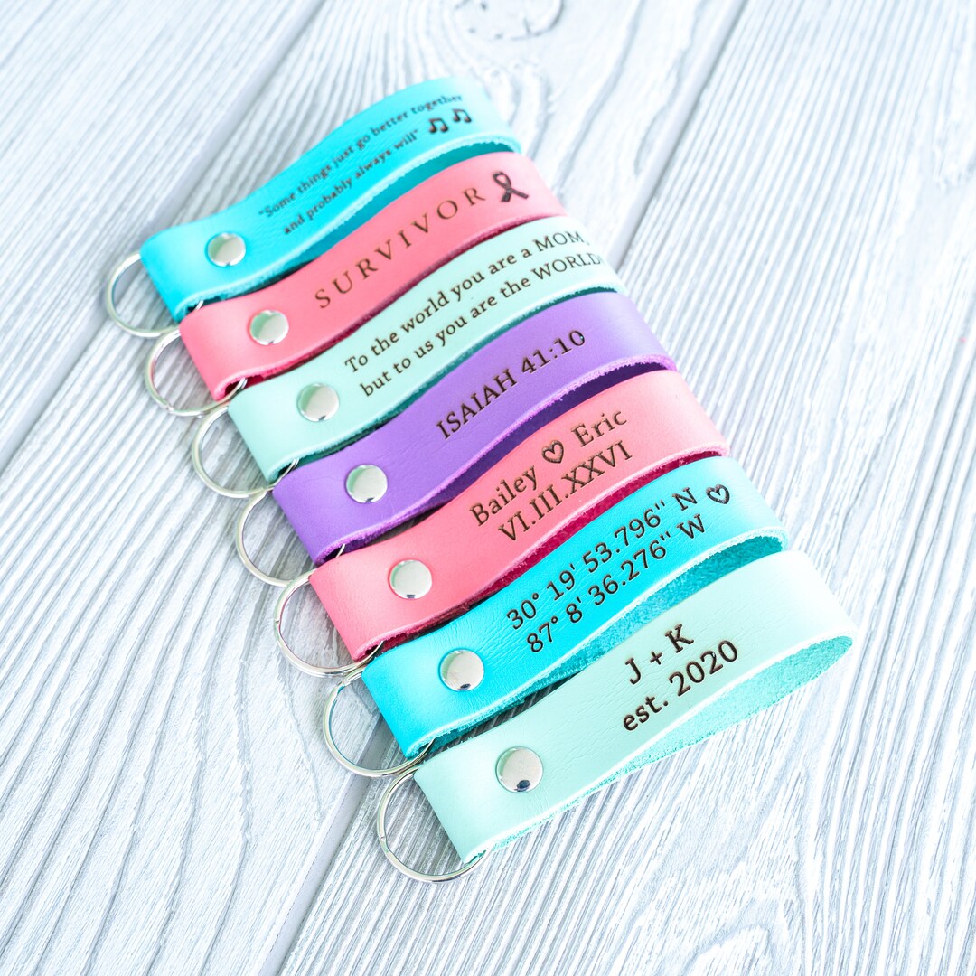 Personalized Leather Keychain for Teenage Daughter, Gift for Girl, Gift ...