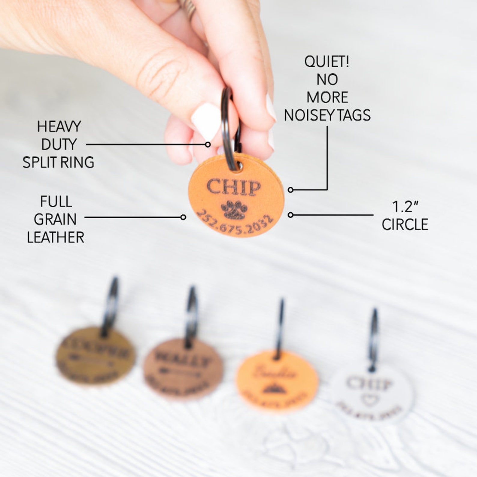 Quiet Dog Tag Leather Dog Tag Personalized Leather Dog Tag - Etsy