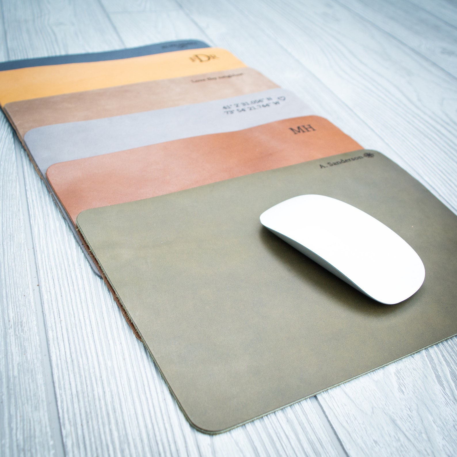 Personalized Leather Mousepad, Custom Leather Mousepad, 3 Year ...