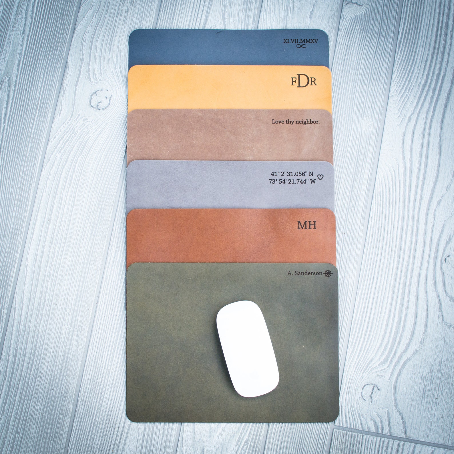 Personalized Leather Mousepad, Custom Leather Mousepad, 3 Year ...