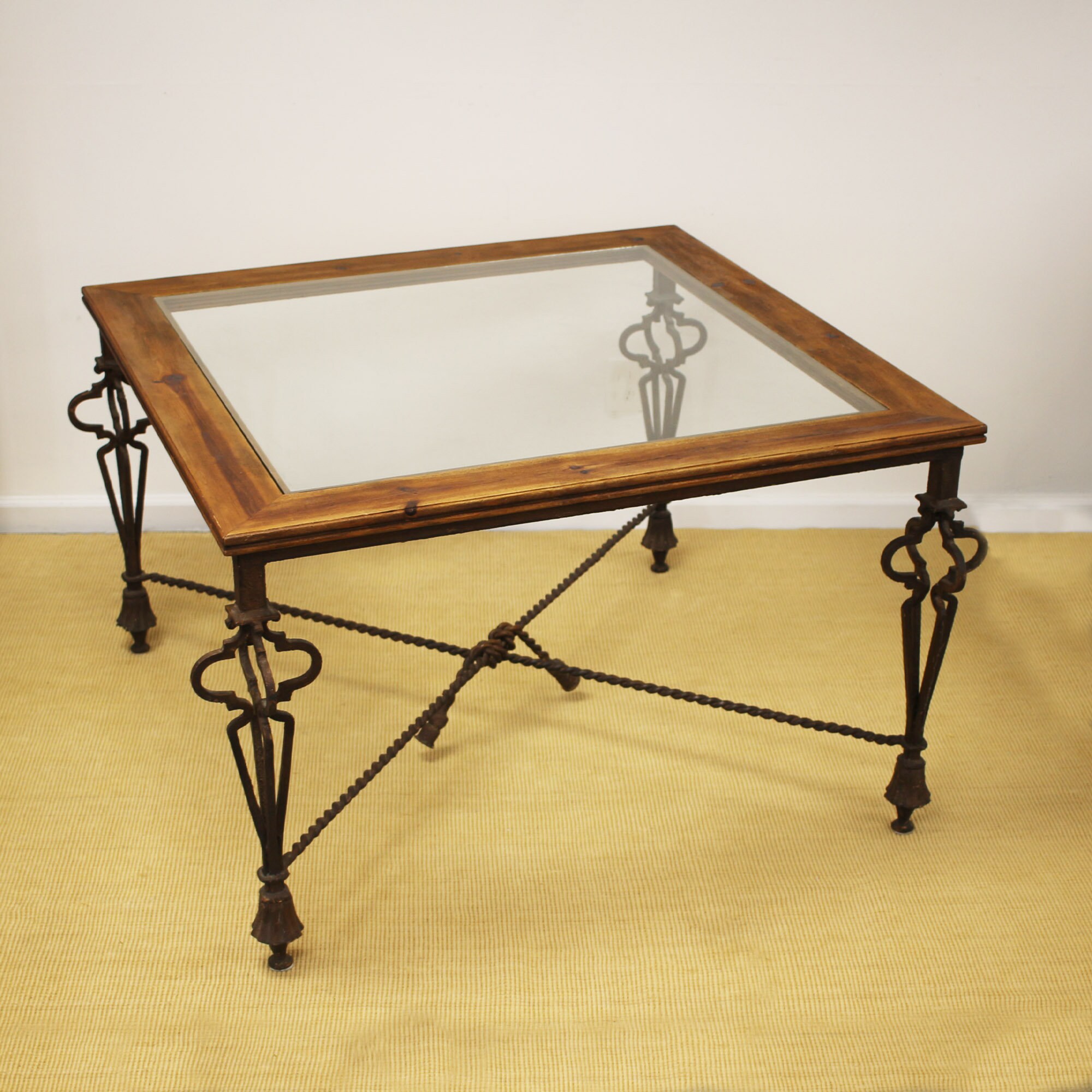 Hand-crafted Wrought Iron Dining Table With Wood and Glass Top - Etsy