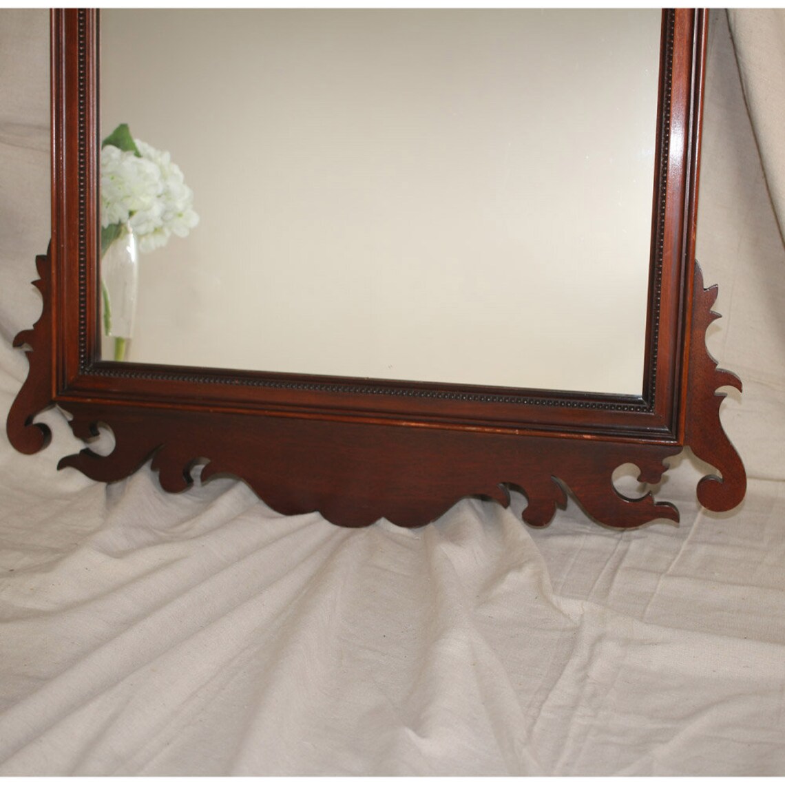 Vintage Chippendale Mahogany Wall Mirror - Etsy